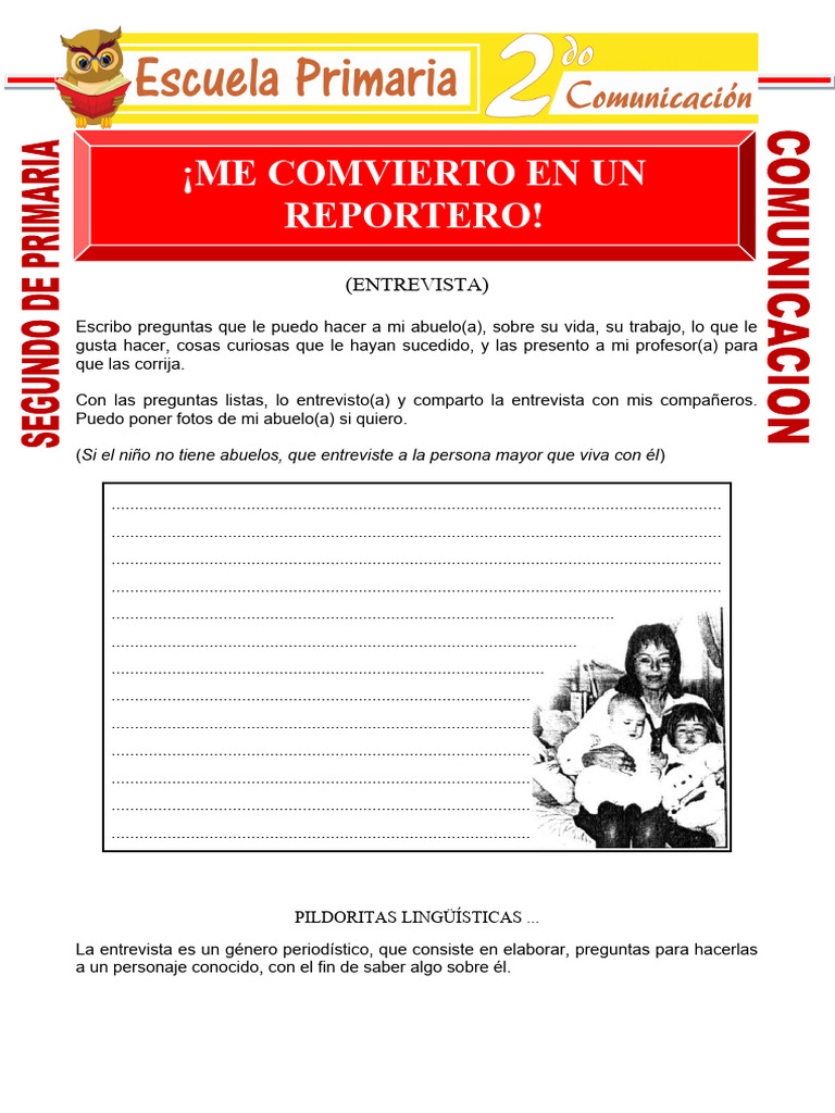 Me Convierto en Reportero para Segundo de Primaria | PDF