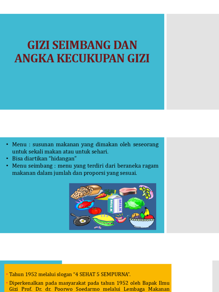 Gizi Seimbang Dan Angka Kecukupan Gizi | PDF