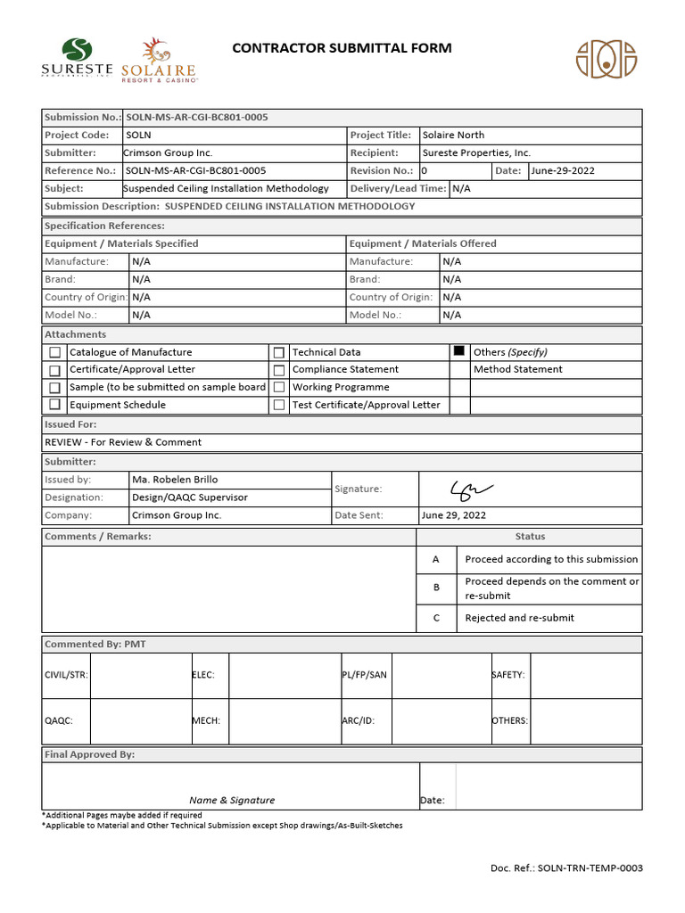 SOLN-MS-AR-CGI-BC801-0005 - Suspended Ceiling Installation Methodology ...