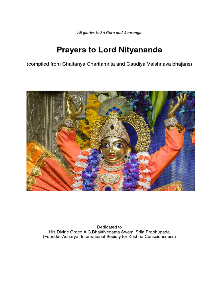 Prayers To Lord Nityananda | PDF