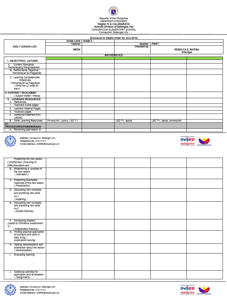 Dlp-Mathematics 2-Week 1 | PDF | Education Theory | Learning