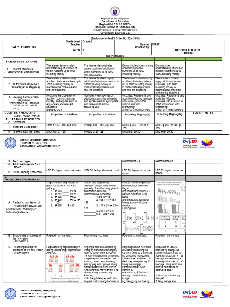 DLP Mathematics 2 Week 6docx | PDF