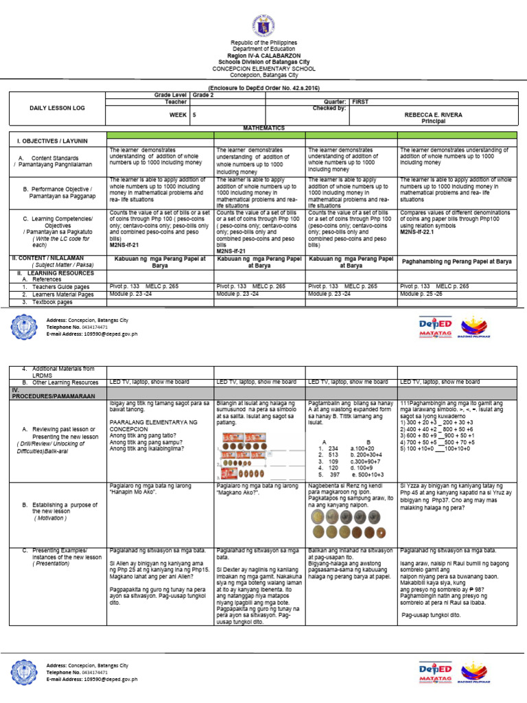 Dlp Mathematics 2 Week 5 | PDF