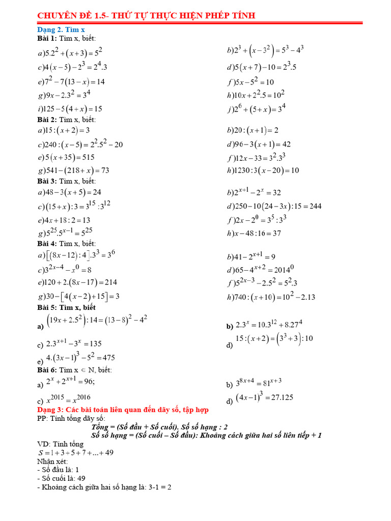 Thu Tu Thuc Hien Phep Tinh | PDF