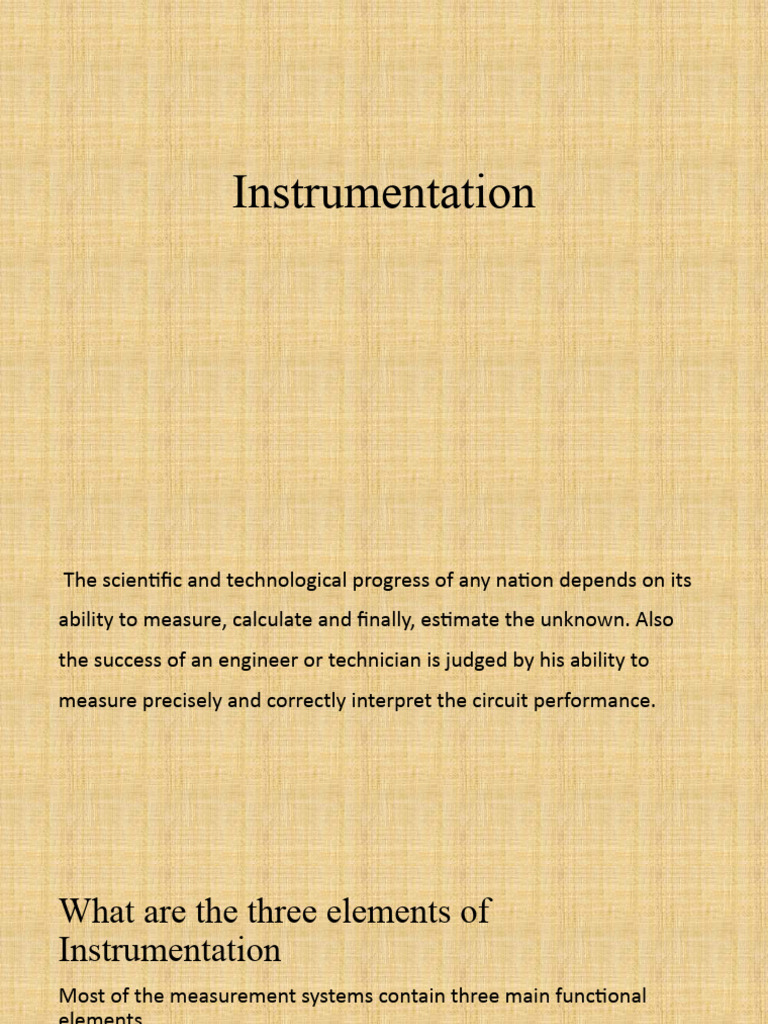 Instrumentation Intro 1 Pdf Instrumentation Quantity