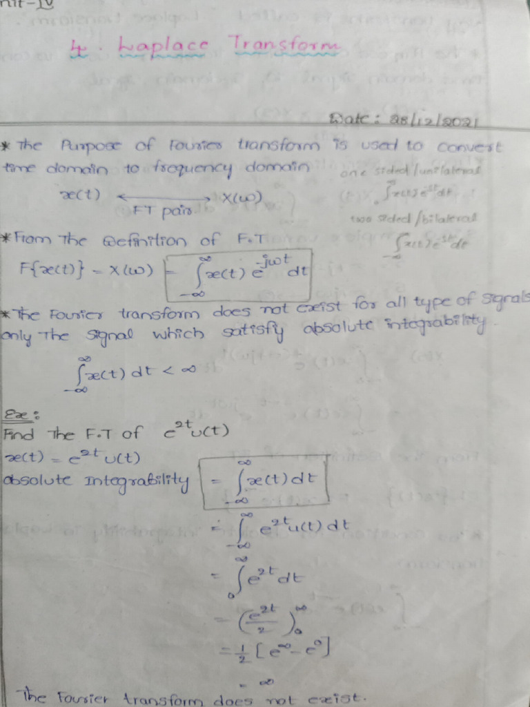 LAplace Transforms-Notes | PDF