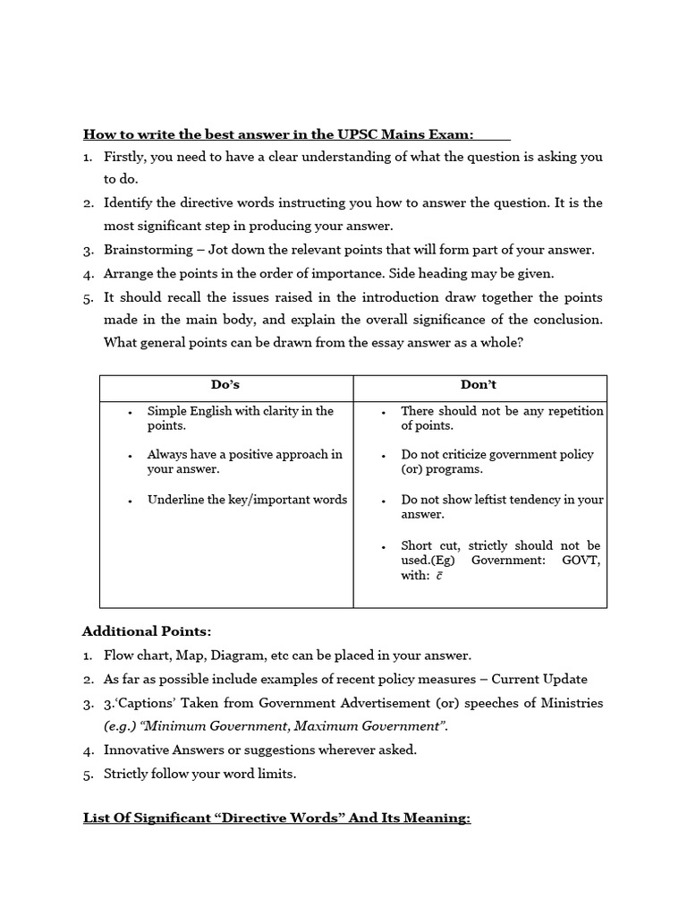 Answer Writing Programme | PDF
