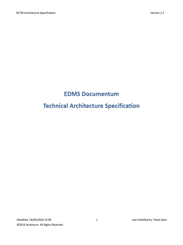 Sadara - ECM DCTM 2A Technical Architecture | PDF