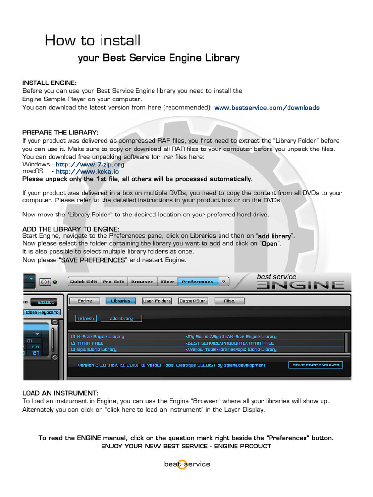 Installation Instructions - Engine Library | PDF