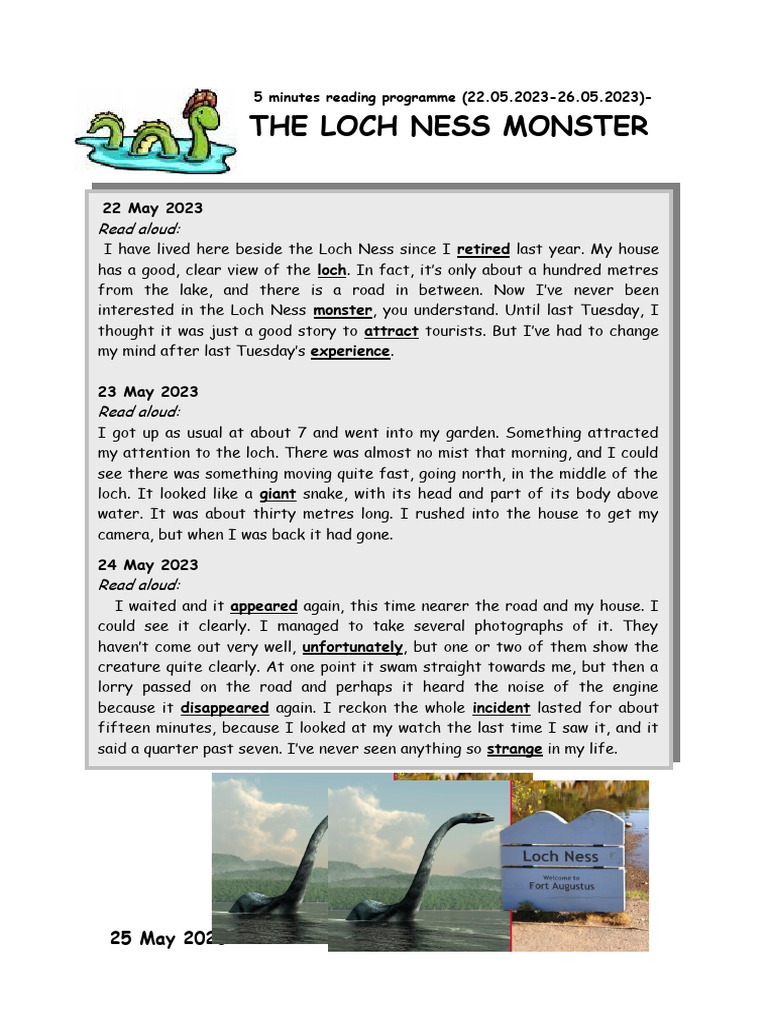Week 2 - Loch Ness Monster | PDF