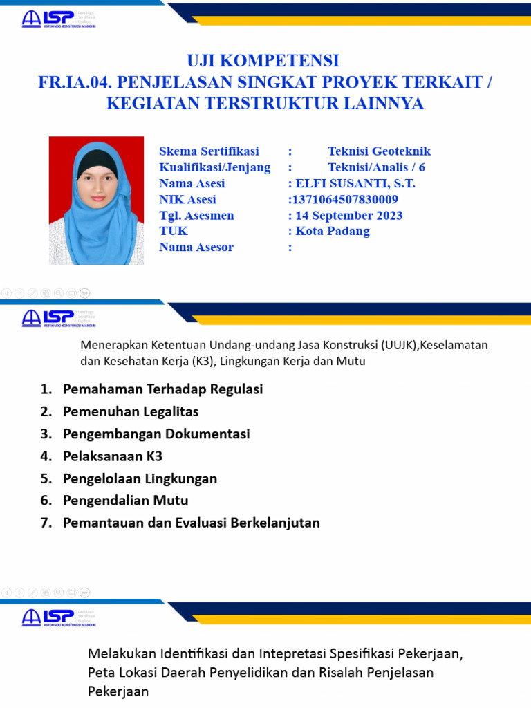 ELFI SUSANTI, S.T. - Teknisi Geoteknik | PDF