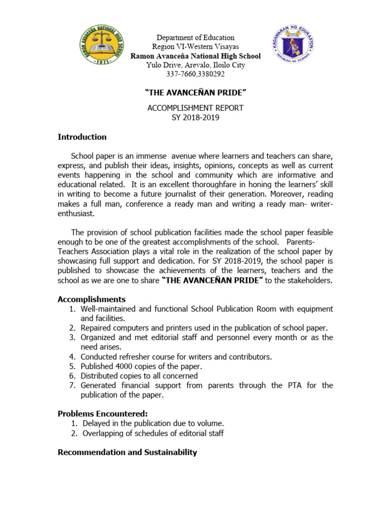 Club Adviser School Paper | PDF