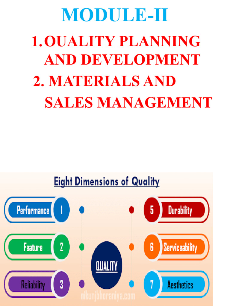 Quality Planning and Materials Management | PDF