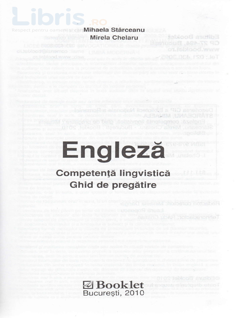 Engleza - Competenta Lingvistica Scrisa - Ghid de Pregatire | PDF