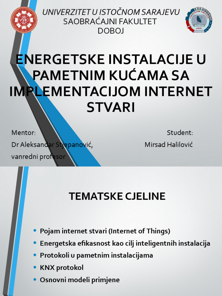 Energetske Instalacije U Pametnim Kućama Sa Implementacijom Internet ...