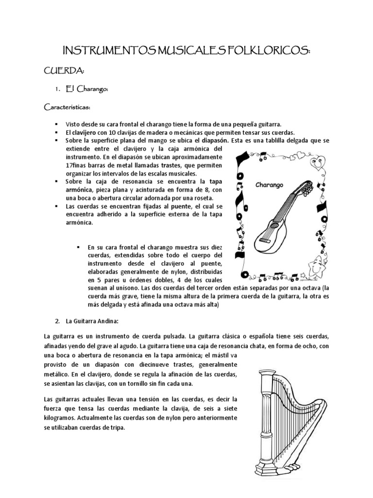 Instrumentos Musicales Folklóricos | PDF | Guitarras | Gaiaphones