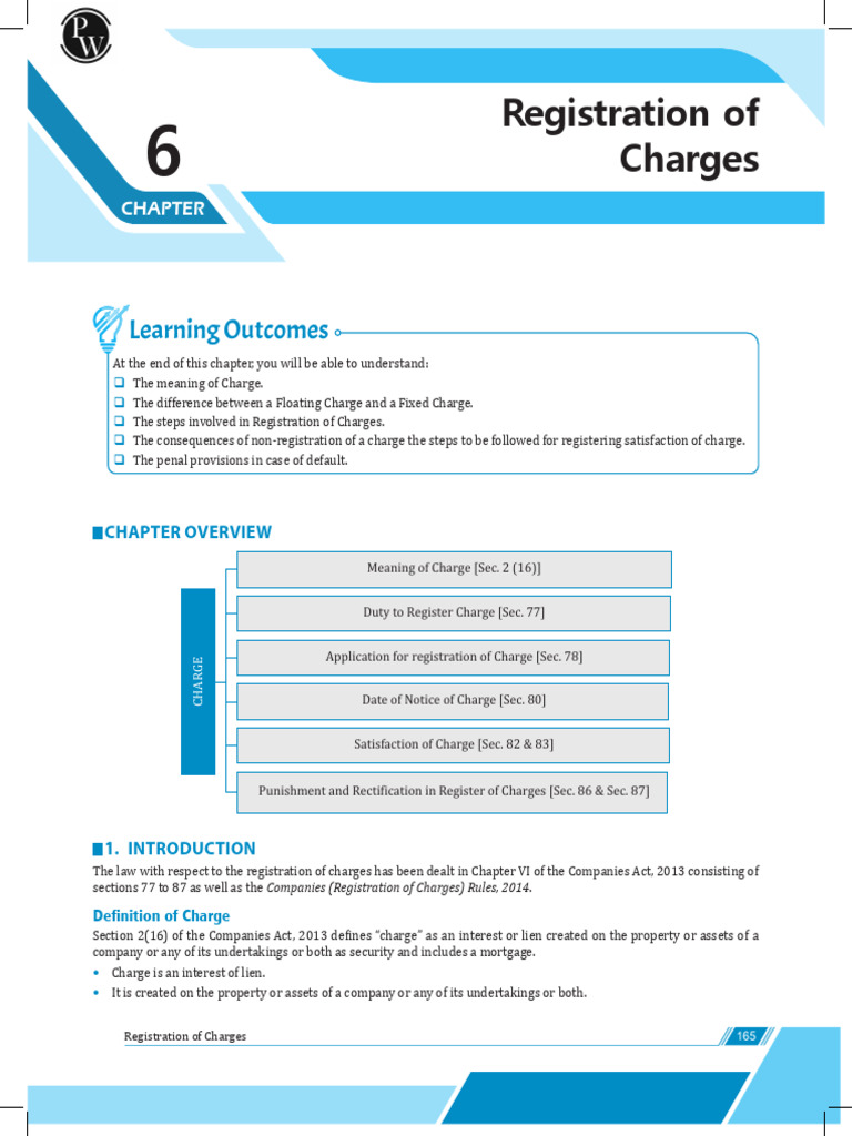 Registration of Charges - E-Notes - Udesh Regular - Group 1 | PDF