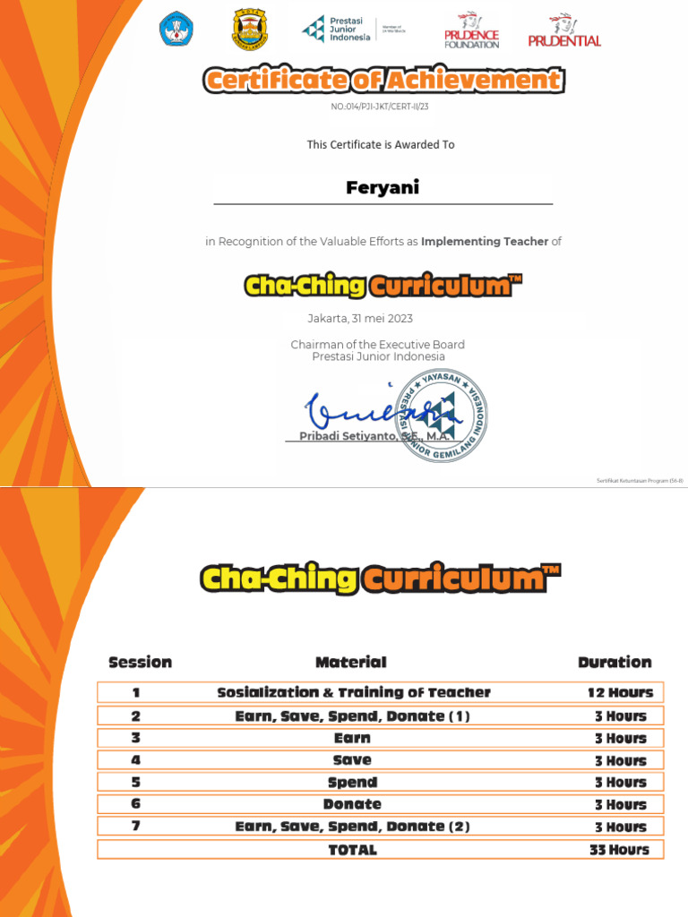 Sertifikat Cha Ching | PDF