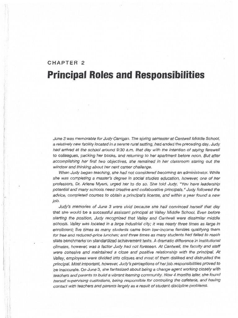 Principal Roles and Responsibilities Explained | PDF