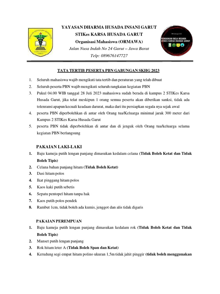 Tata Tertib PBN Gabungan Fiks | PDF