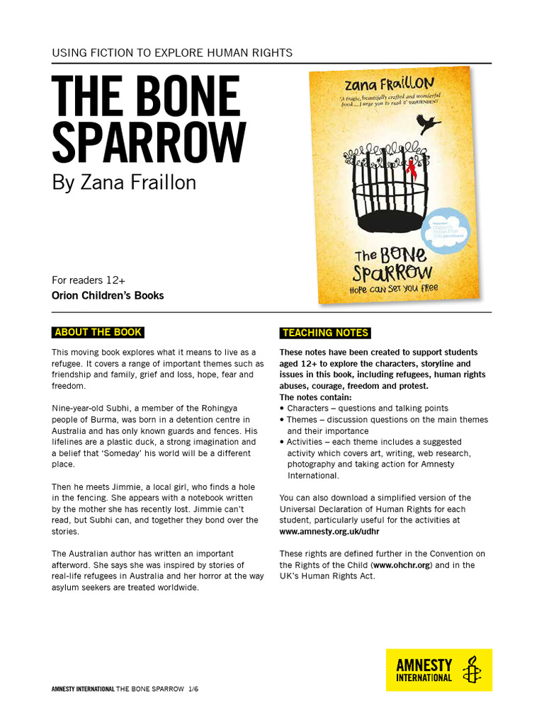 Exploring the Bone Sparrow Together - Activity Pack | PDF