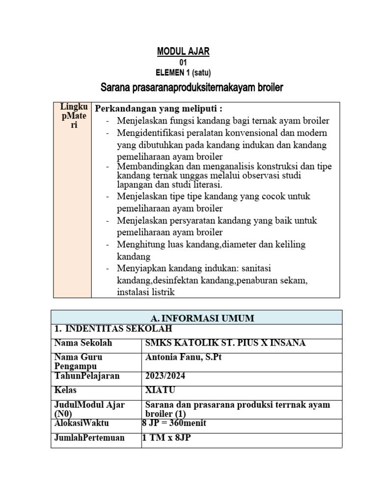 Modul 1 Sarana Prasarana Fix | PDF