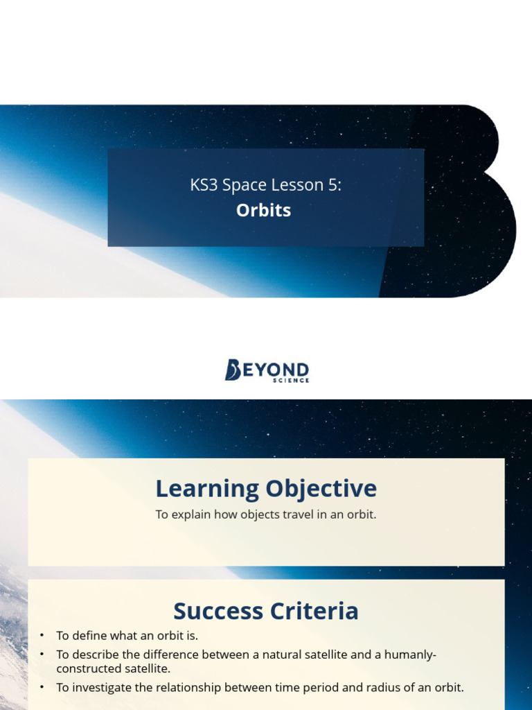 KS3 Space: Understanding Orbits | PDF | Planets | Satellite