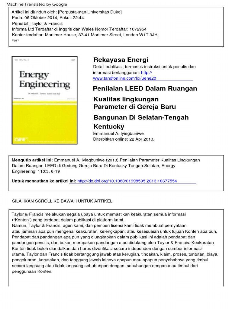 Assessment of LEED Indoor | PDF