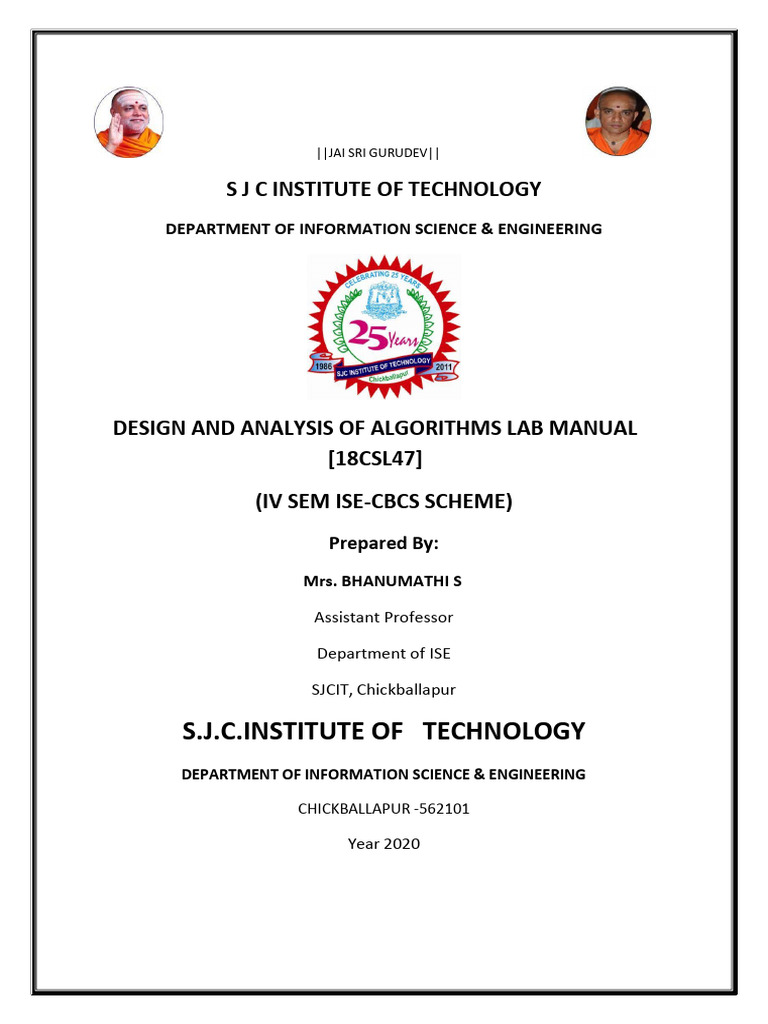 Daa Lab Manual2020 1 | PDF