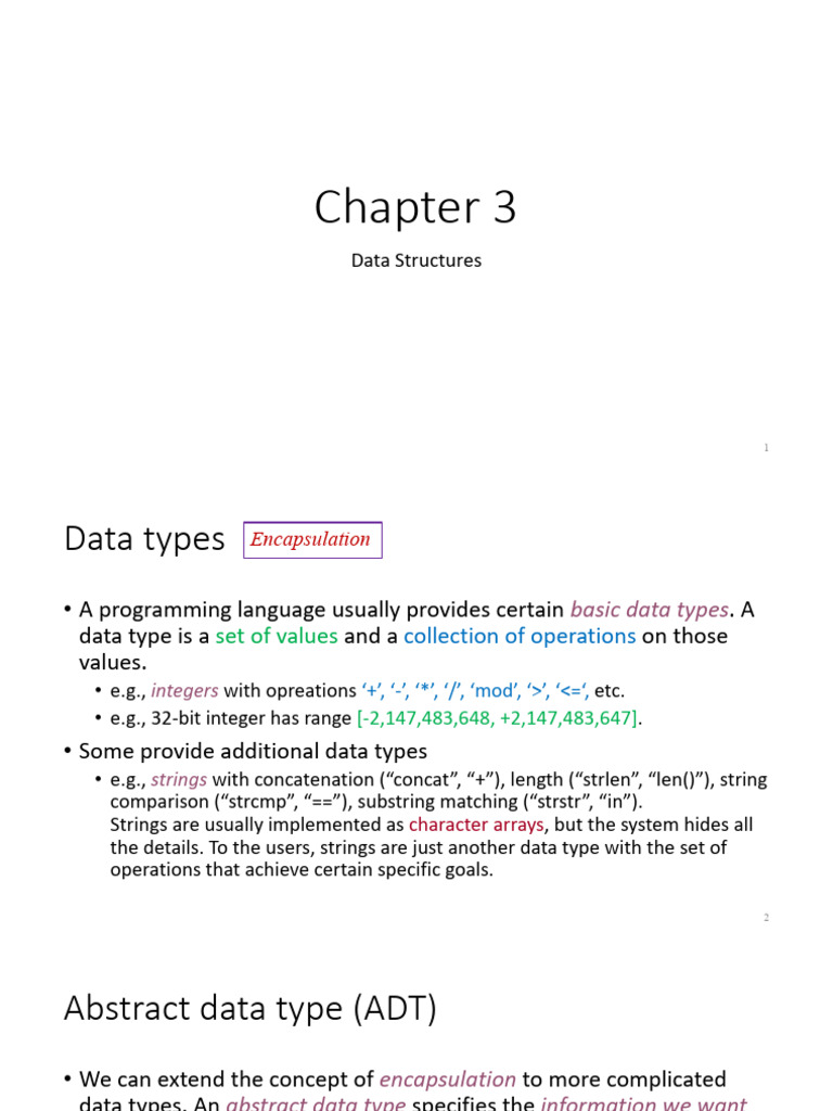 Chapter 3 Data Structures | PDF Chapter 3 Data Structures | PDF
