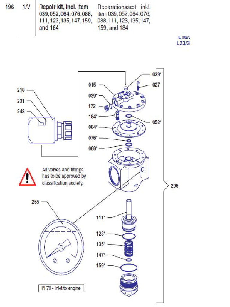 Repair Kit - Starting Air Pressure Reducing Valve | PDF