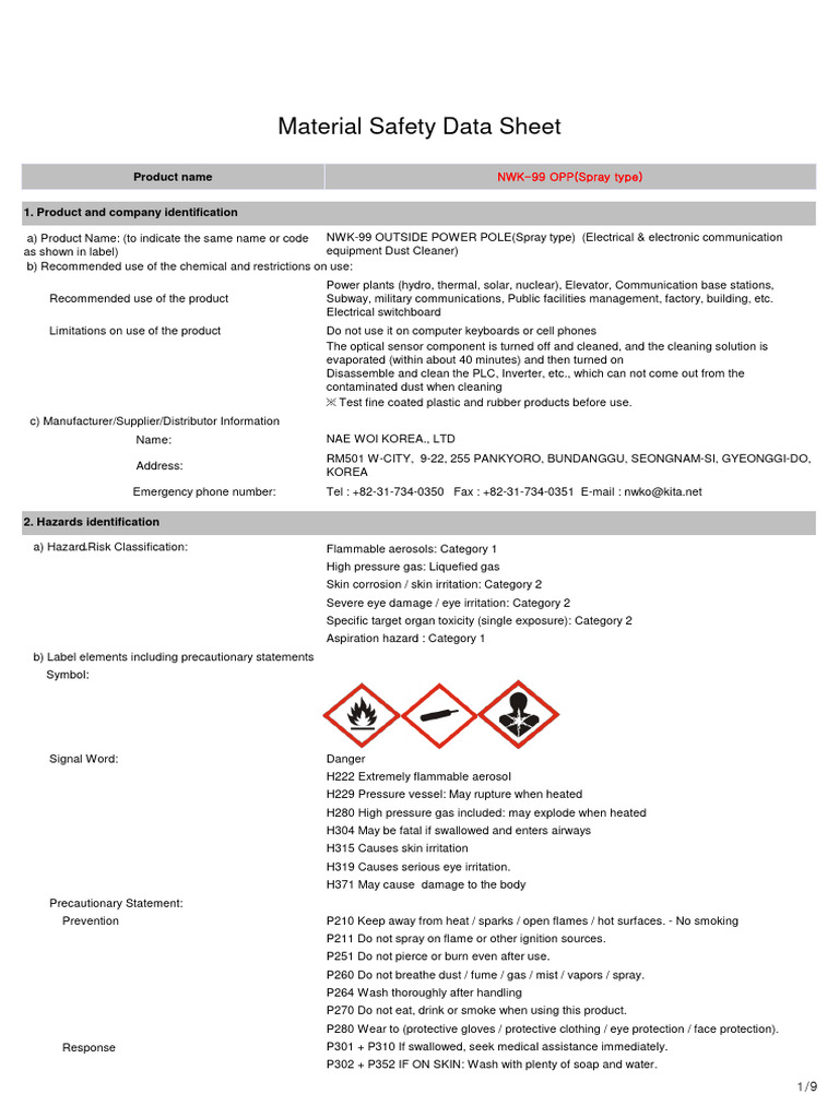 NWK-99 Liquid Cleaner Safety Guide | PDF