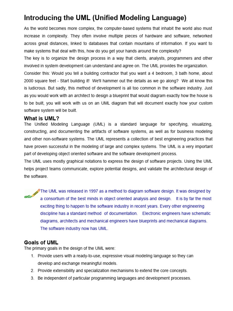 Introduction to UML for Software Design | PDF