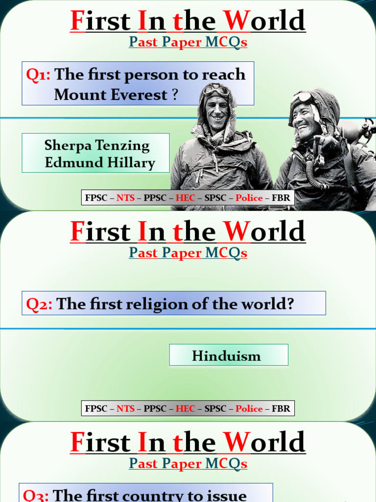 First in The World | PDF
