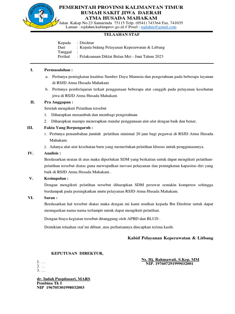 TELAAHAN STAF 2023 | PDF