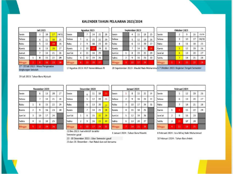 Kalender Pendidikan Propinsi Jawa Timur TP 2023 2024 | PDF