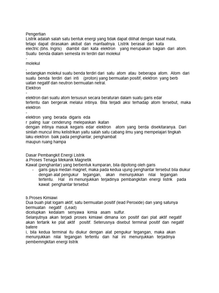 Materi Kelistrikan | PDF