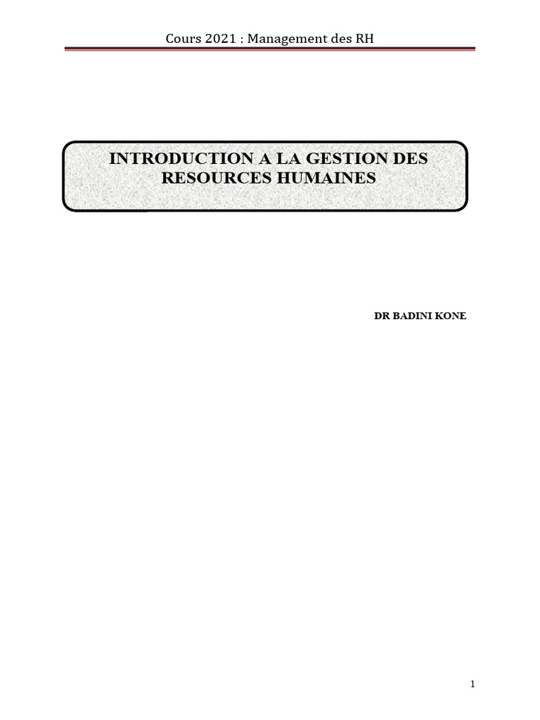 Management de La Grh. MSTCF 2021. | PDF | Évolution de carrière