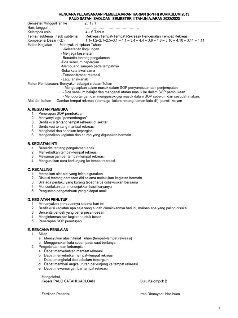 RPPH Kel B Sem 2 | PDF