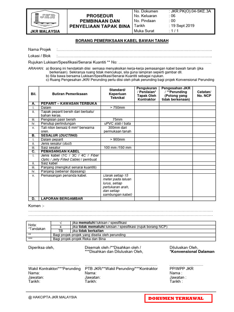 Prosedur Pembinaan Dan Penyeliaan Tapak Bina: JKR Malaysia Borang ...