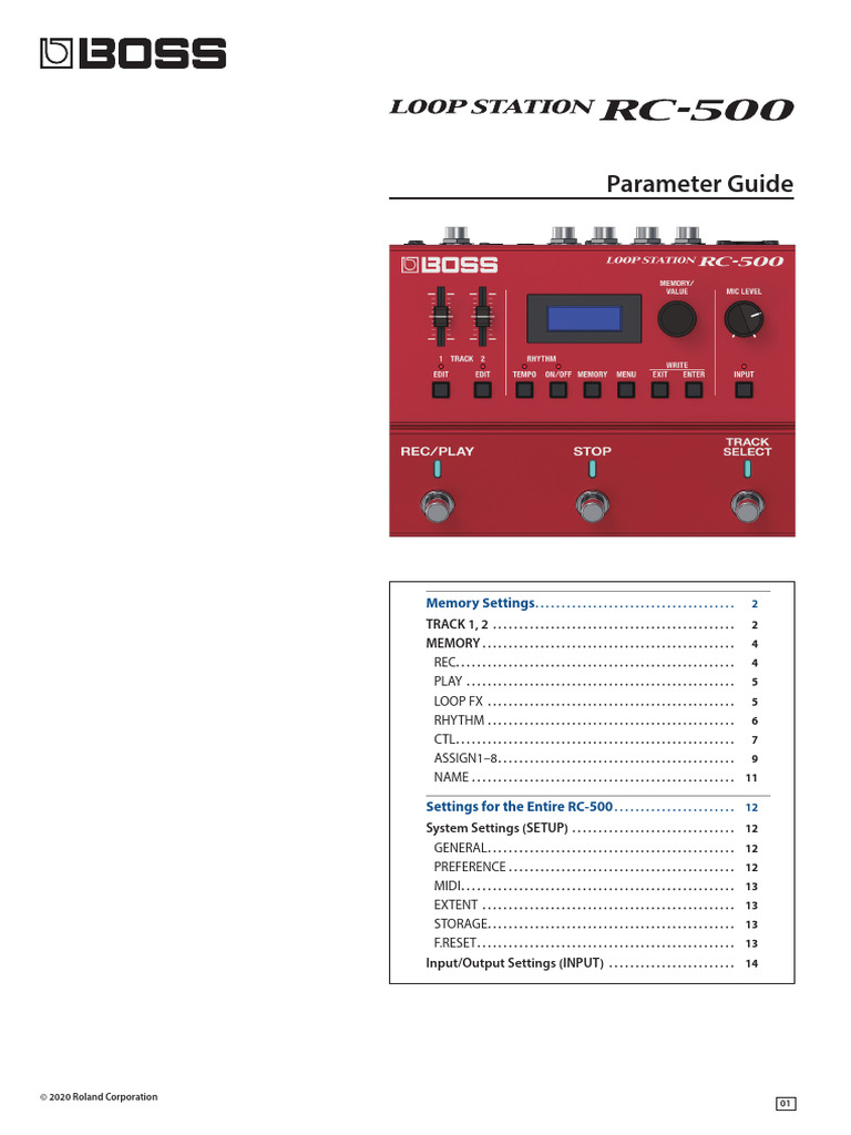RC-500 Parameter Eng01 W | PDF