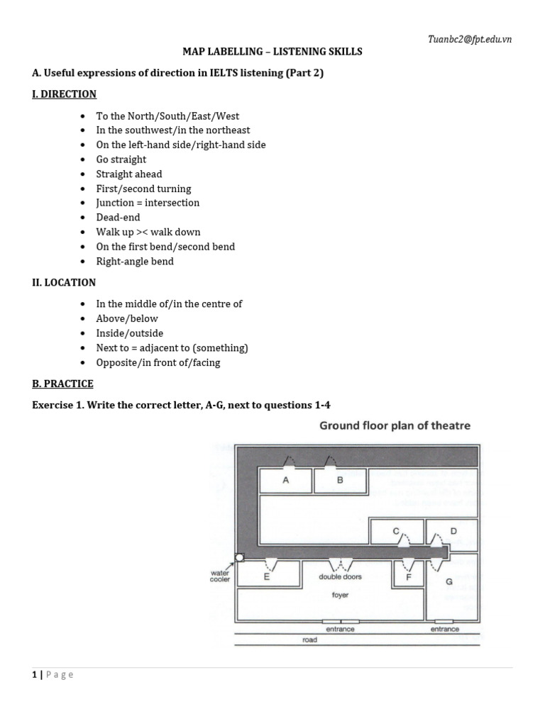 IELTS Listening Map Labelling Guide | PDF