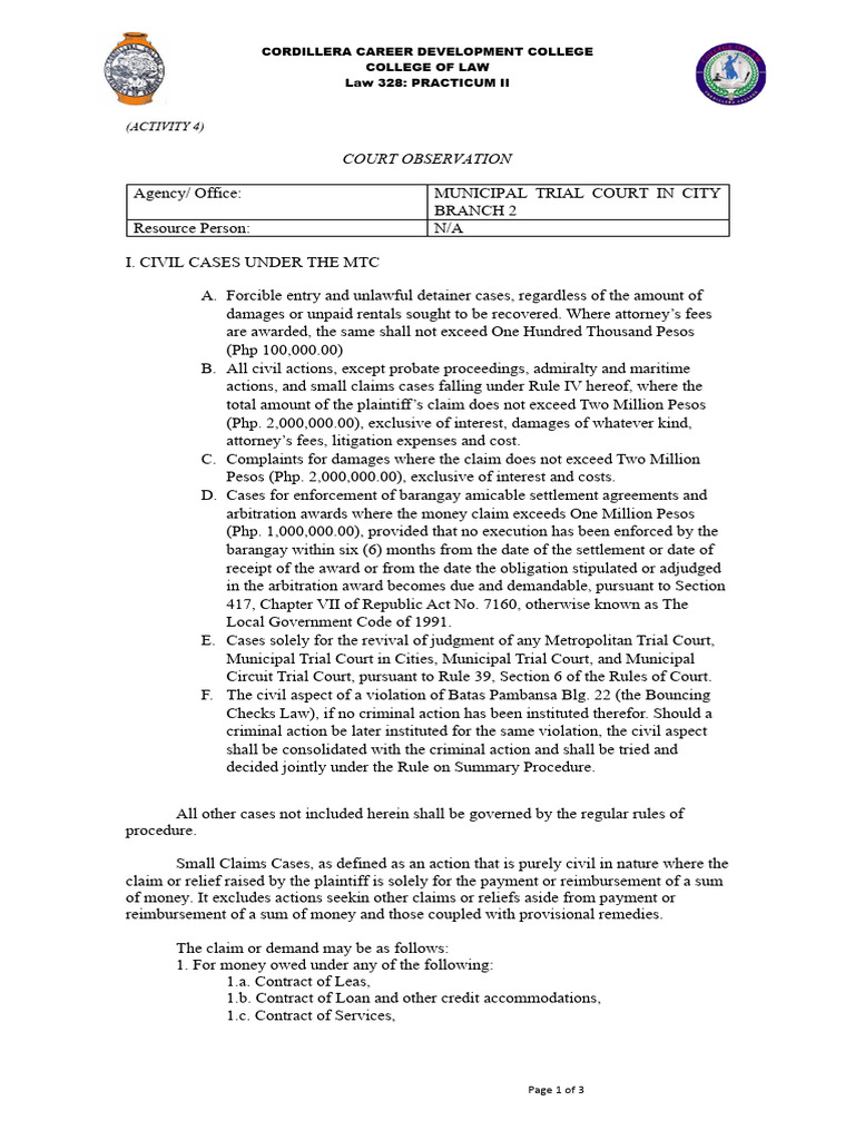 Activity 4 MTC Observation | PDF