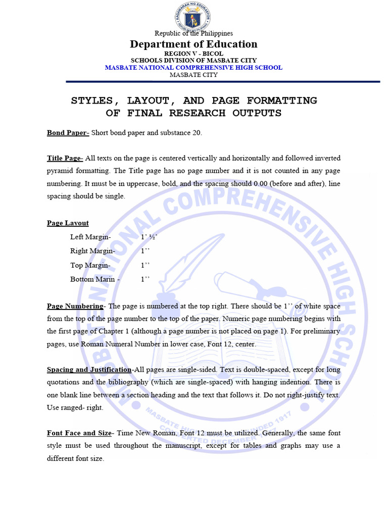 Research-Format_Specification | PDF | Typefaces | Page Layout