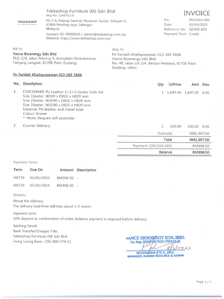 Sample Inv-Tekkashop | PDF