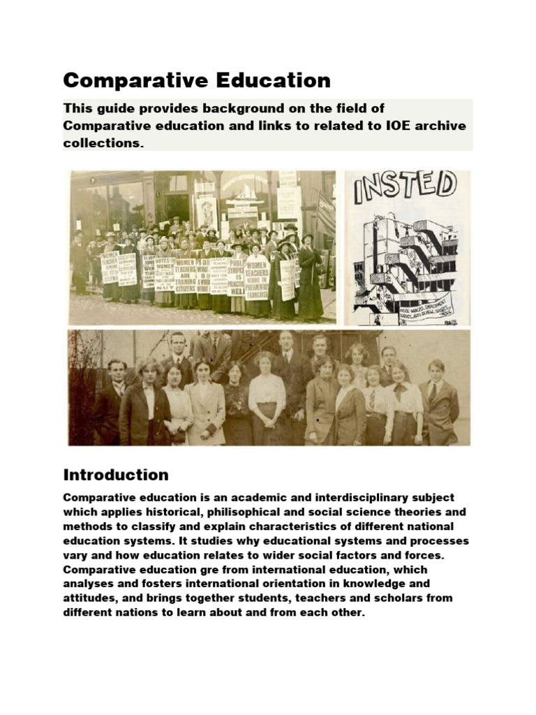 Comparative Education | PDF | History