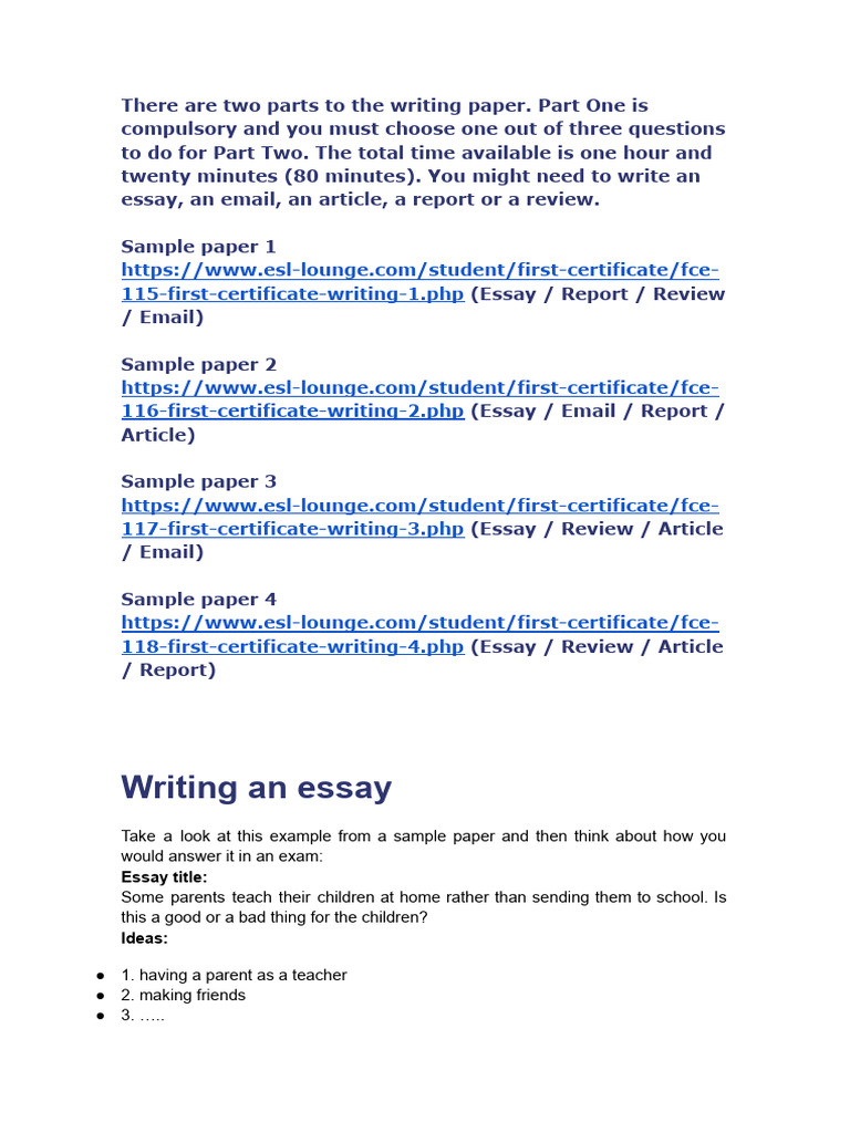 FCE Writing Guide: Tasks & Tips | PDF | Career & Growth | Language Arts ...