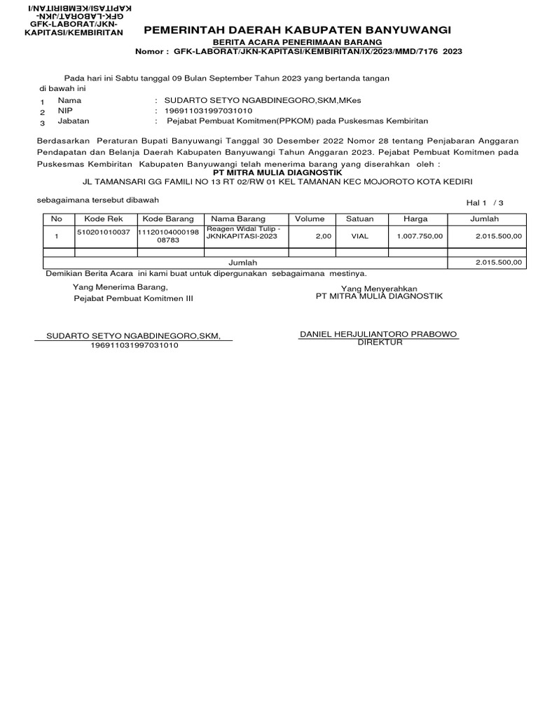 MMD PKM Kembiritan | PDF | Pengelolaan Keuangan & Uang
