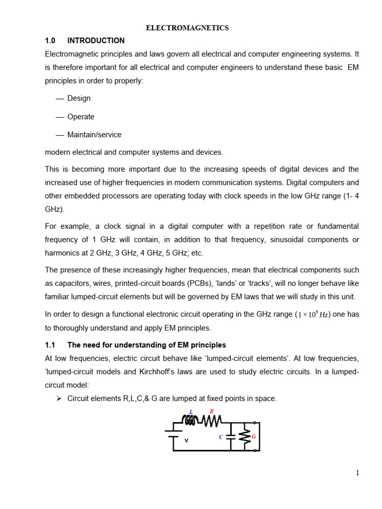 Electromagnetics 1 | PDF