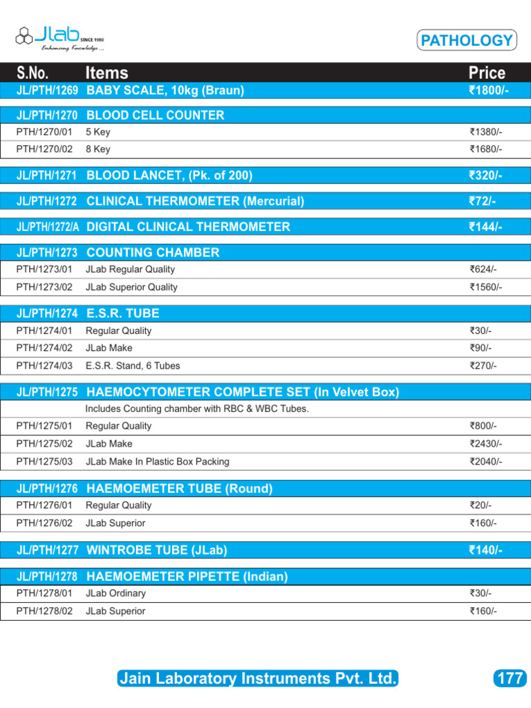 Pathology Dealer Price List | PDF